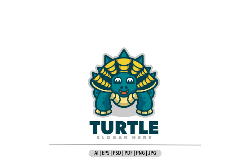 Turtle mascot cartoon design logo template - TemplateMonster