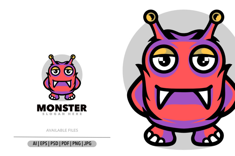 Cute monster cartoon design logo #359113 - TemplateMonster