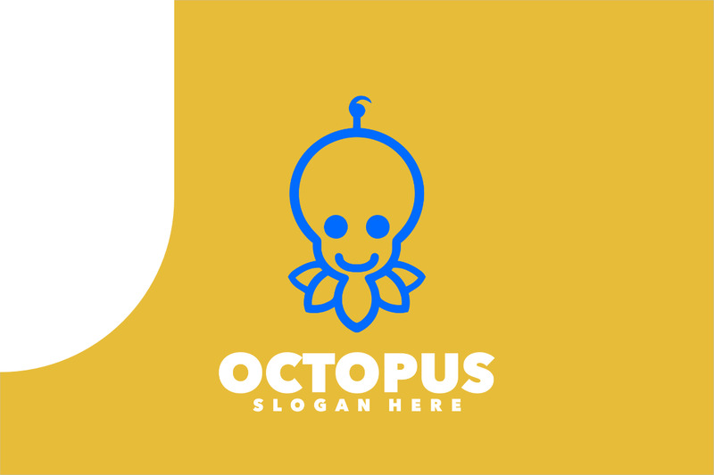 Octopus line symbol logo design outline - TemplateMonster