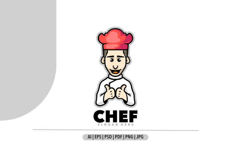Cute chef kids logo template design template