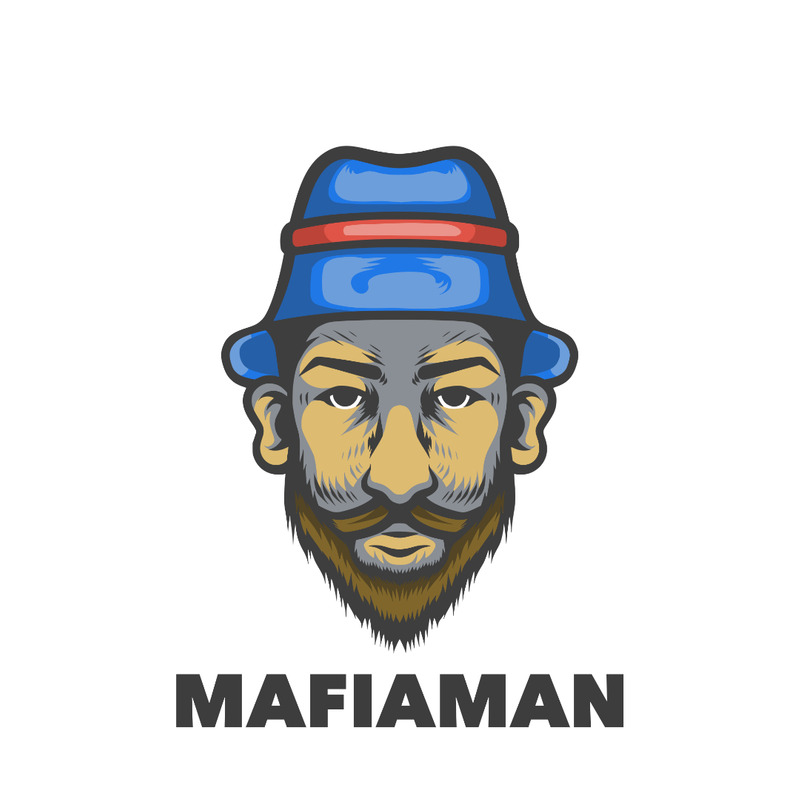 Mafia blue mascot logo template #326594 - TemplateMonster