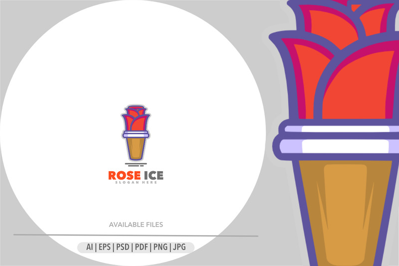 Rose ice cream mascot logo #331144 - TemplateMonster