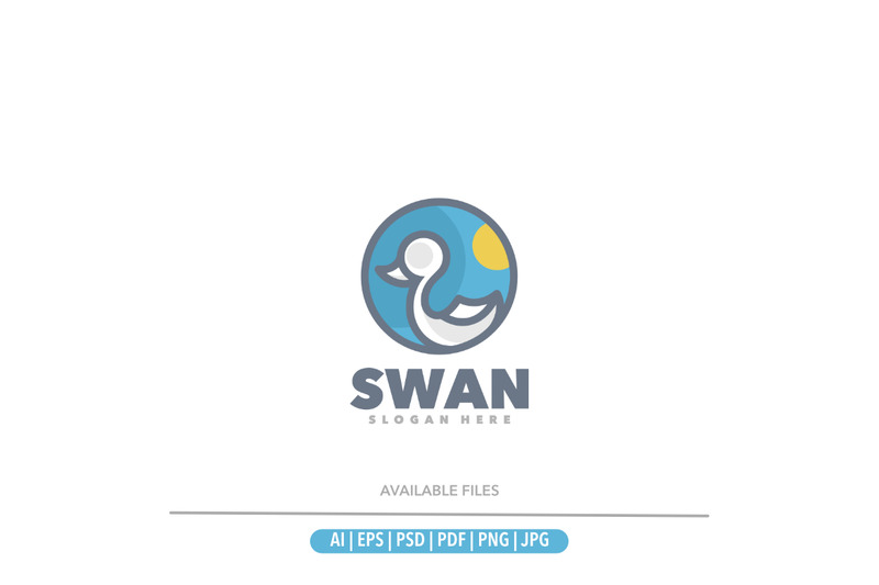 Swan cute circle logo template #325516 - TemplateMonster