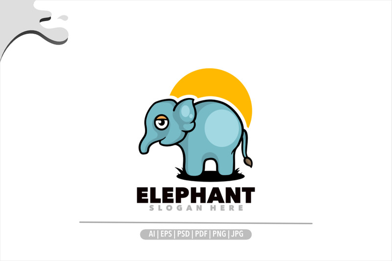 Elephant cartoon mascot logo design #363439 - TemplateMonster