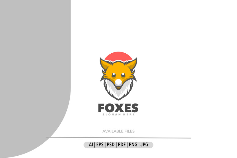 Foxes head mascot cartoon logo design - TemplateMonster