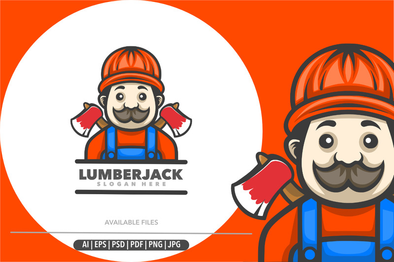 Lumber Cute Funny Mascot Logo #320655 - TemplateMonster