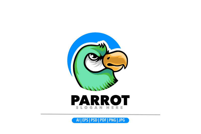 Parrot mascot logo design template design illustration