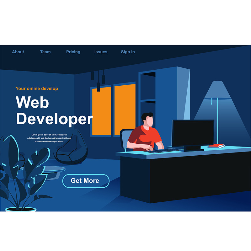 Web Development Isometric Web Page Flat Concept Design Illustration