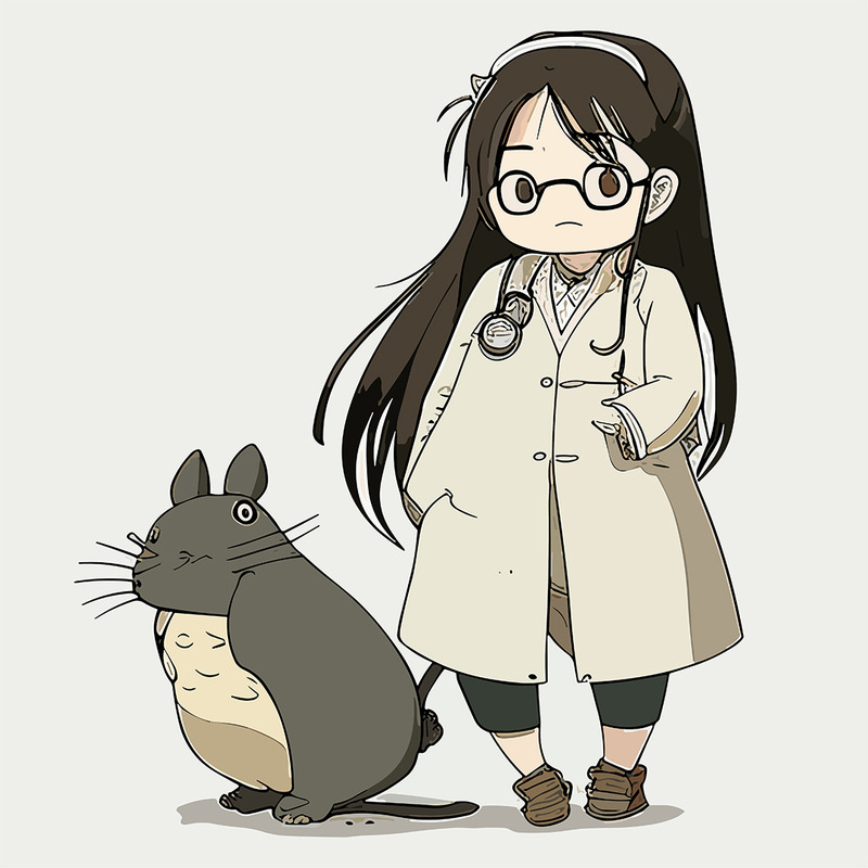 Minnie Gwenevere Doctor Cute Illustration Vector