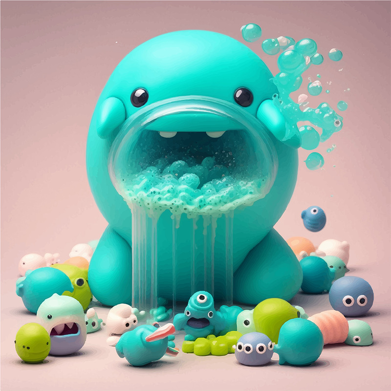 Erling Mermin Pop It Slimes Illustration Vector