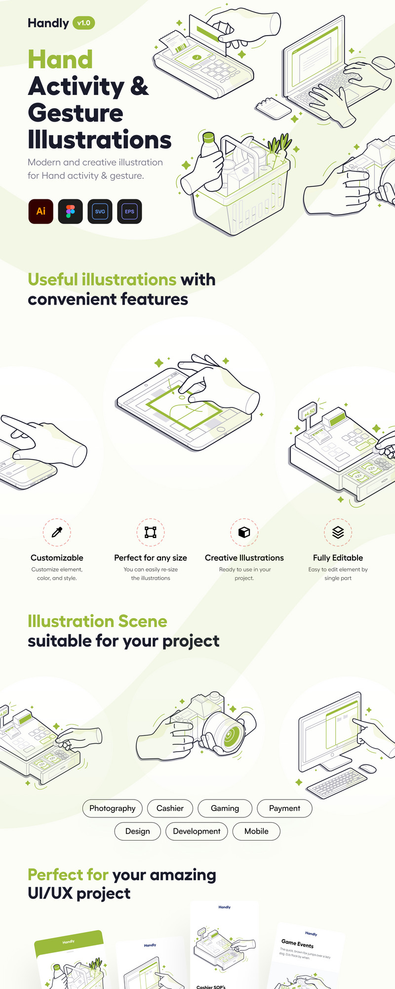 Handly - Hand Activity & Gesture Illustration