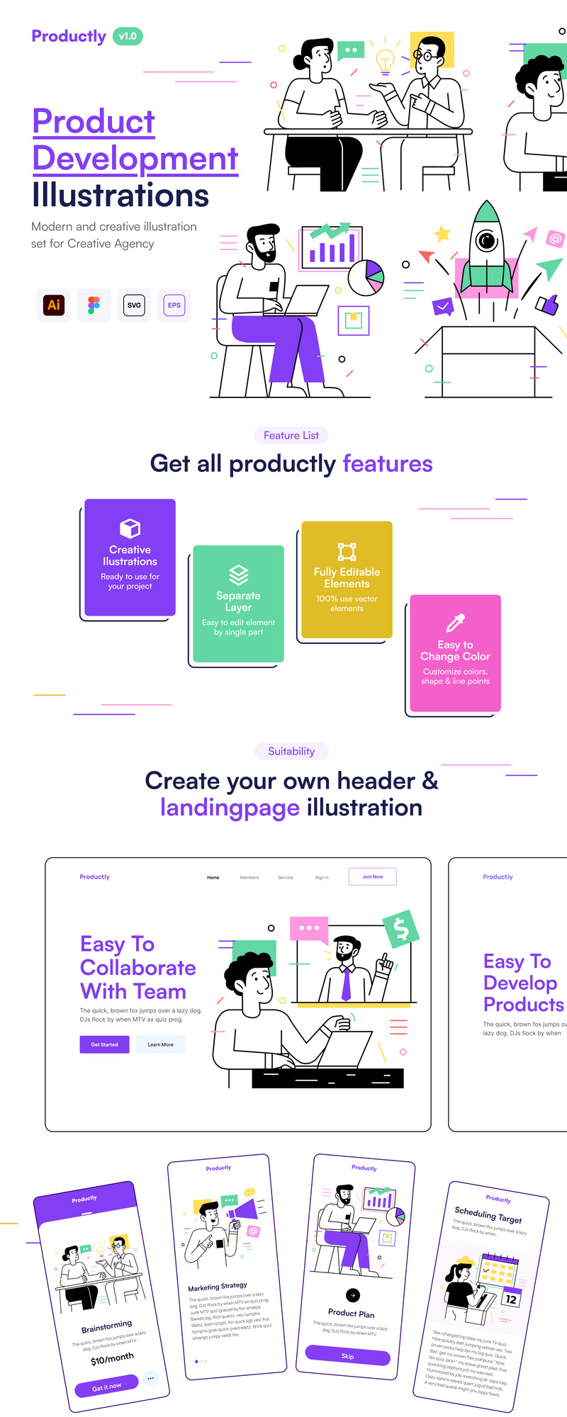 Productly - Product Development Illustration Set