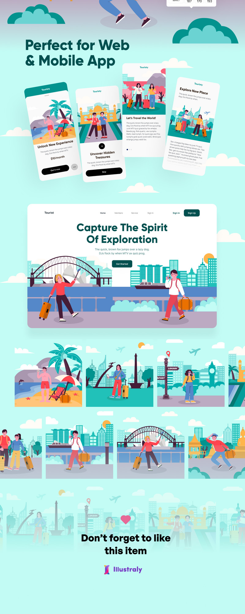 Touristy - Tourist Destination Illustration Set