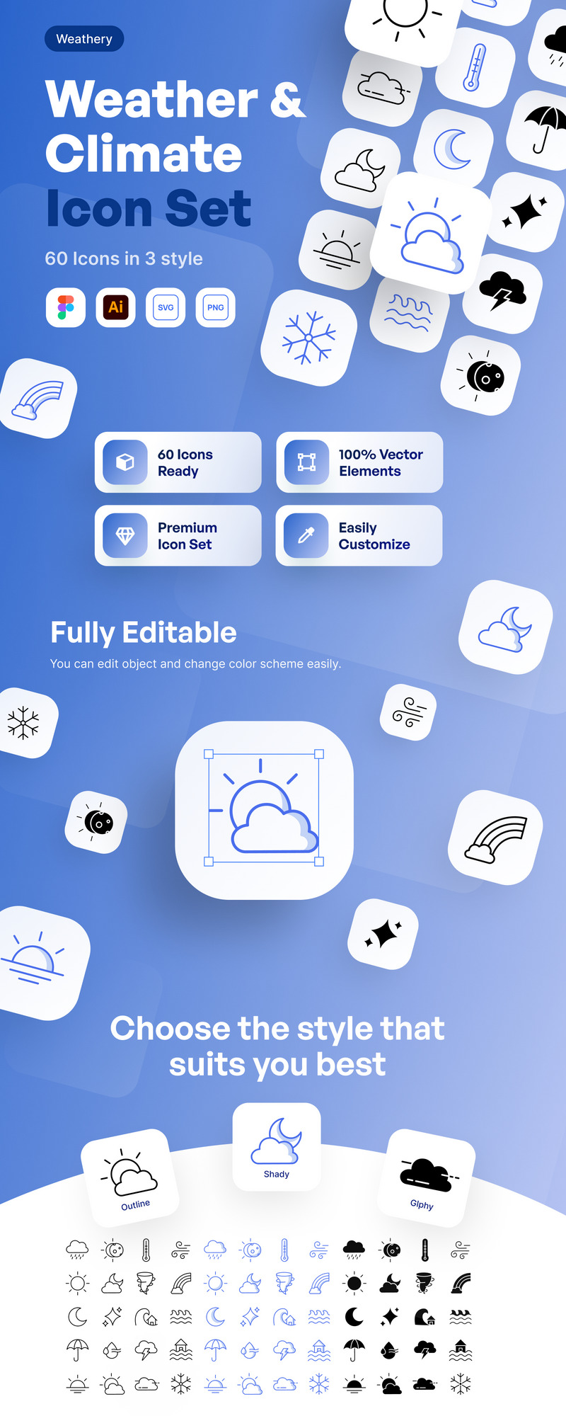 Weathery - Weather & Climate Icon Set - TemplateMonster