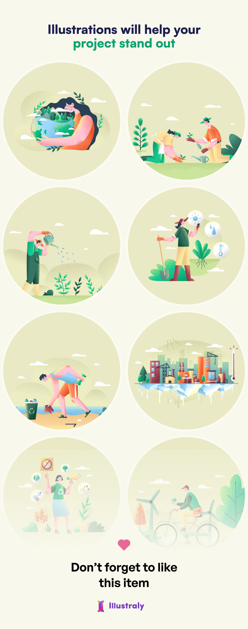 Ecology - Ecology and Environment Illustration Set