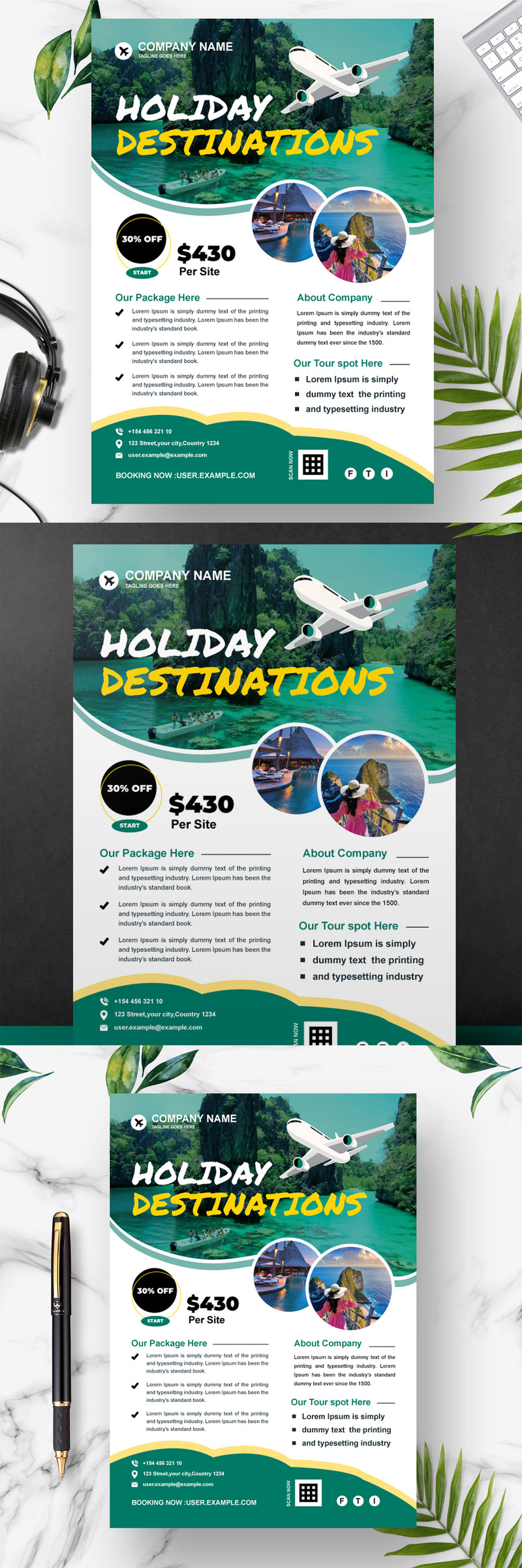 Travel Flyer Template Layout #373448 - TemplateMonster