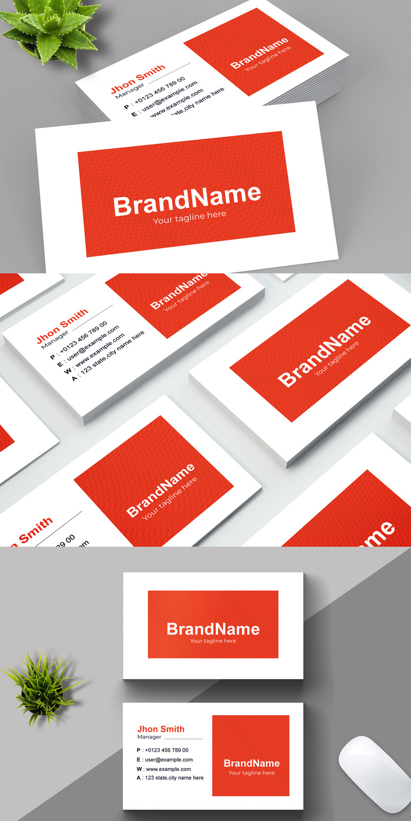 Modern Orange Business Card #378784 - TemplateMonster