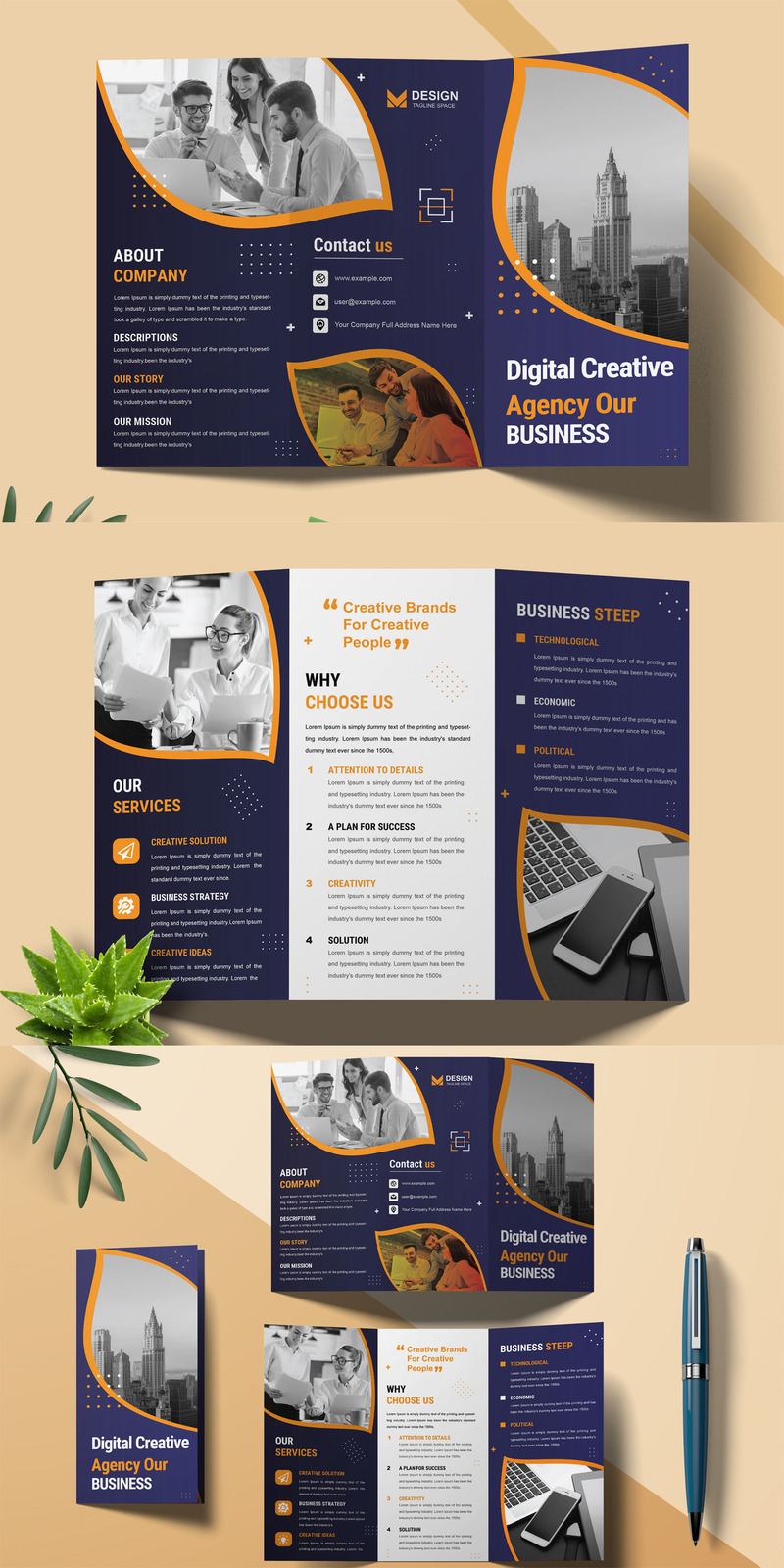 Creative Agency Trifold Brochure Template - TemplateMonster