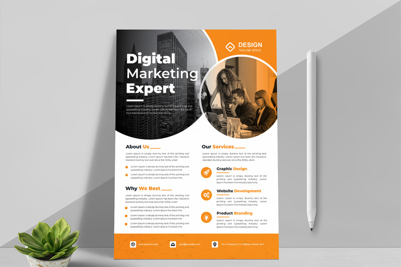 Digital Marketing Flyers Template #379216 - TemplateMonster