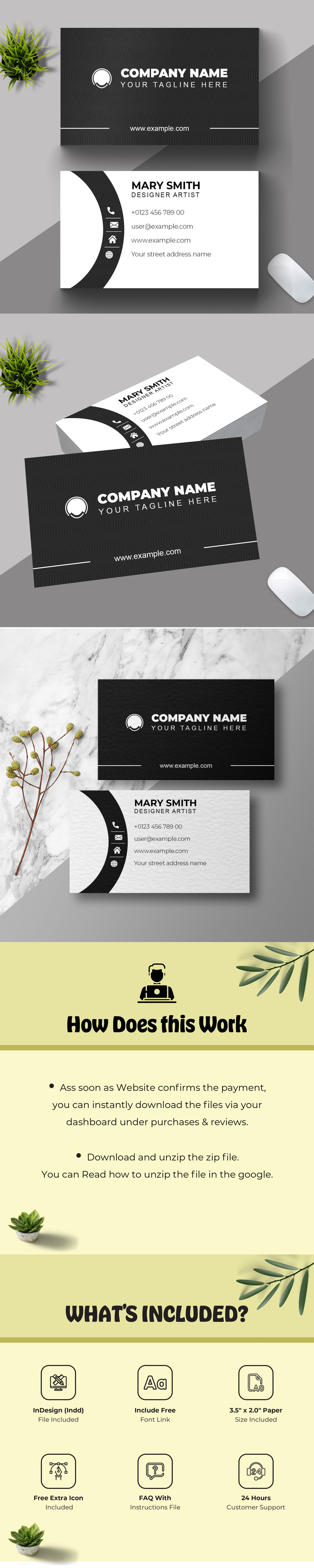 Black & White Professional Business Card