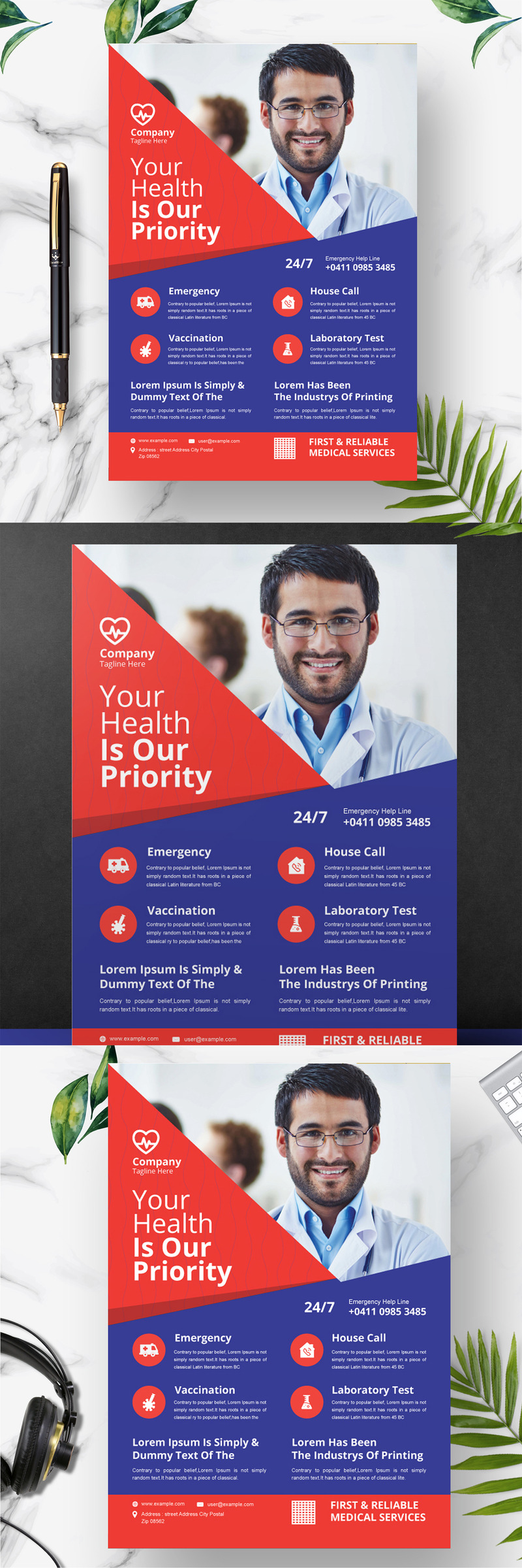 Corporate Flyer Medical Template #373592 - TemplateMonster