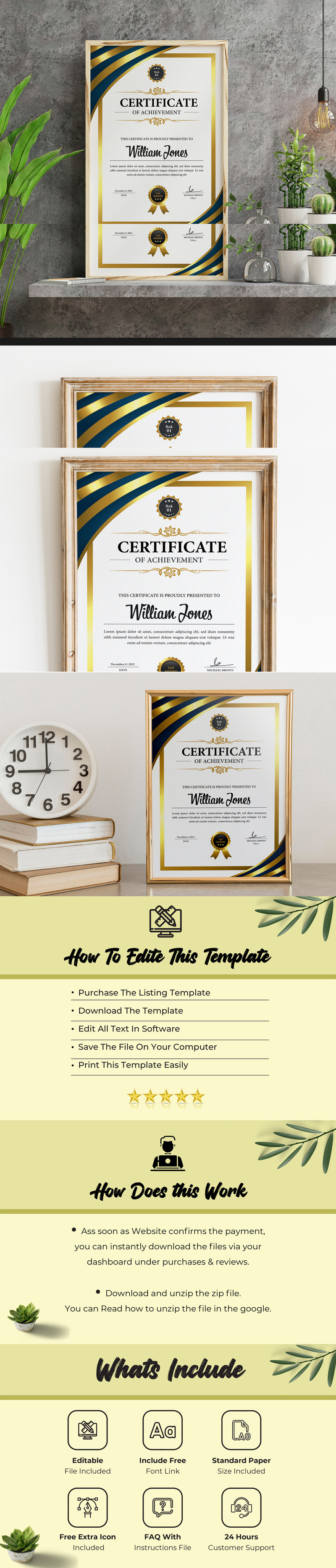 Modern Certificate Of Achievement Layout - TemplateMonster