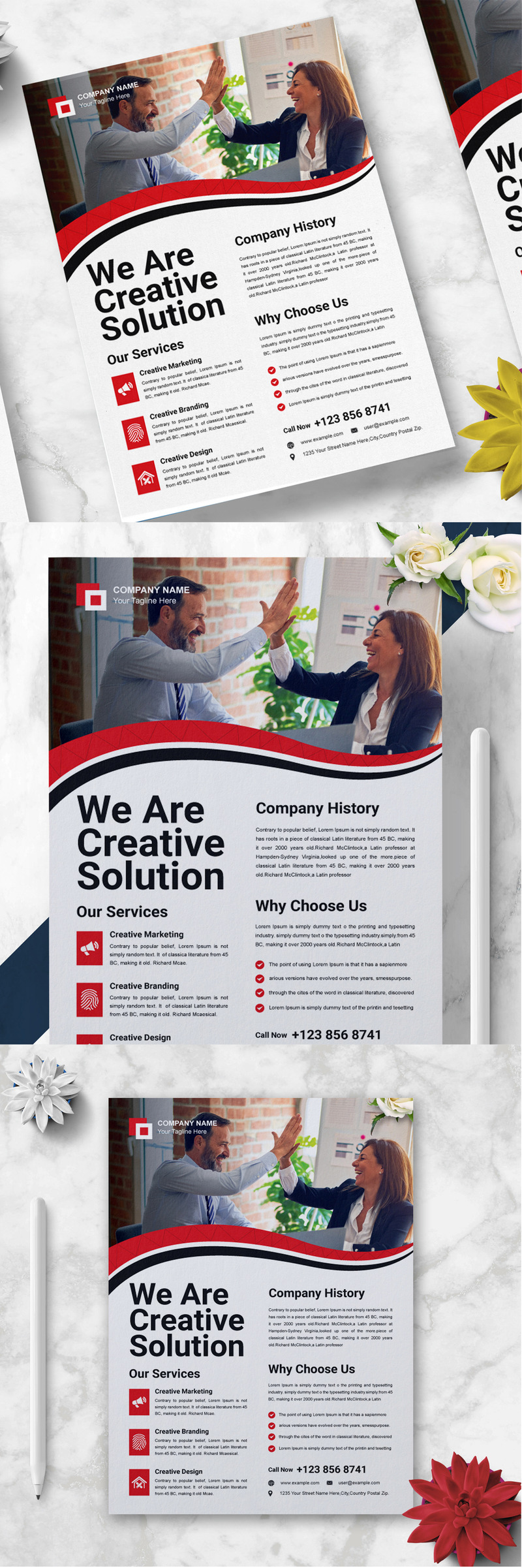 Pro Corporate Flyer Template #373726 - TemplateMonster