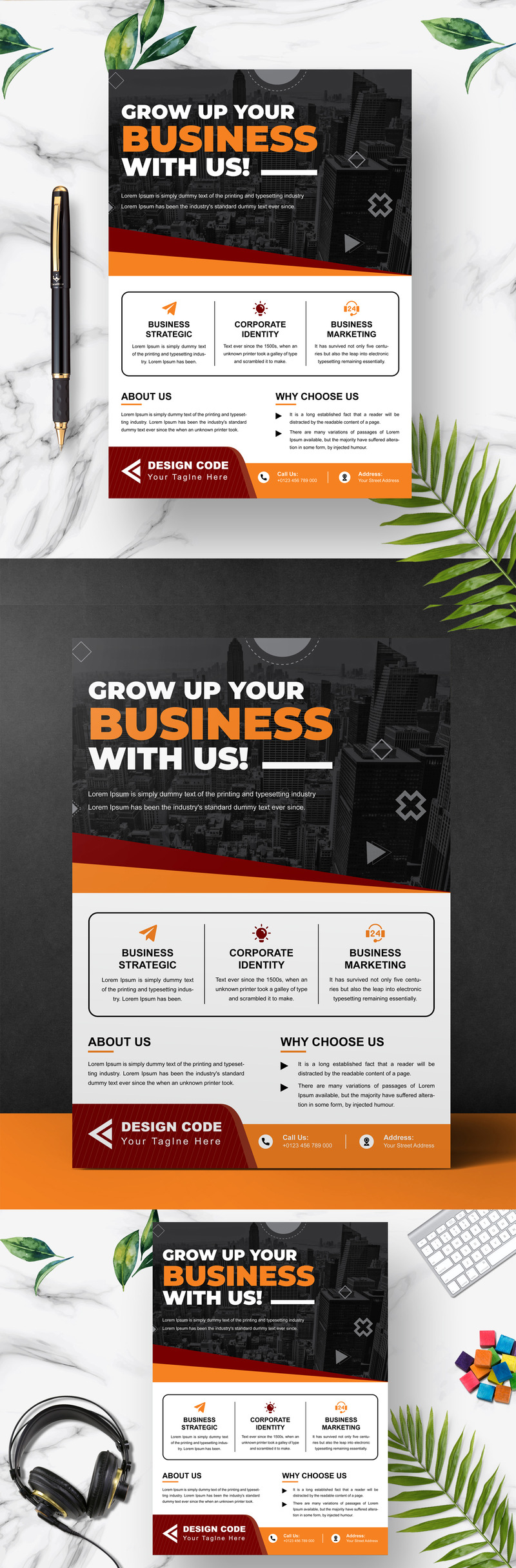 Marketing Flyer Design Template #373423 - TemplateMonster