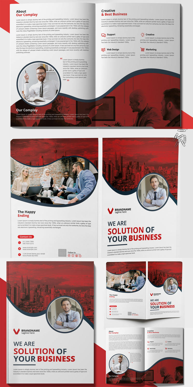 Corporate InDesign Bifold Brochure Template - TemplateMonster