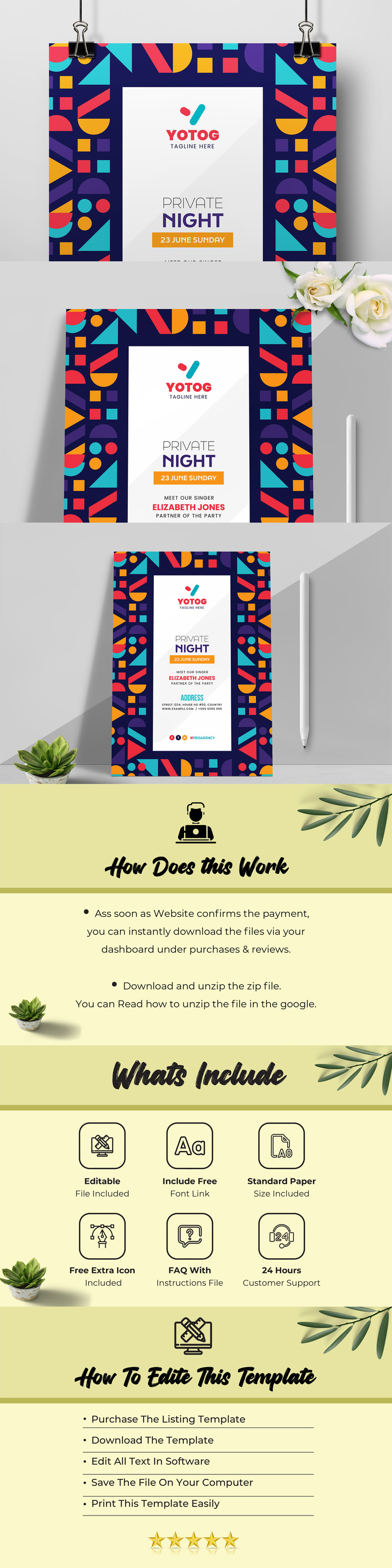 Private Night Flyer Template #376772 - TemplateMonster