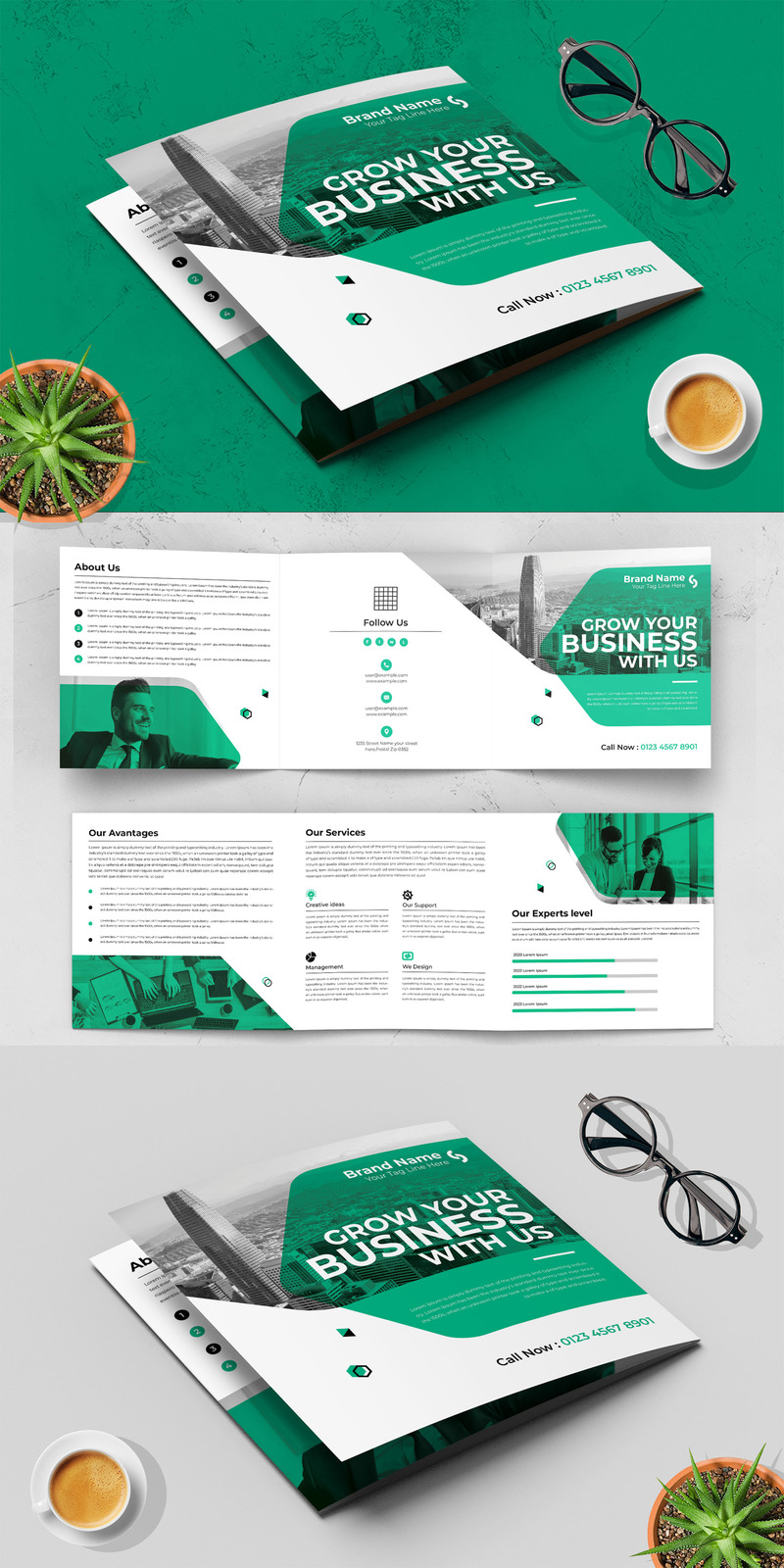 Corporate Squire Trifold Brochure Template - TemplateMonster