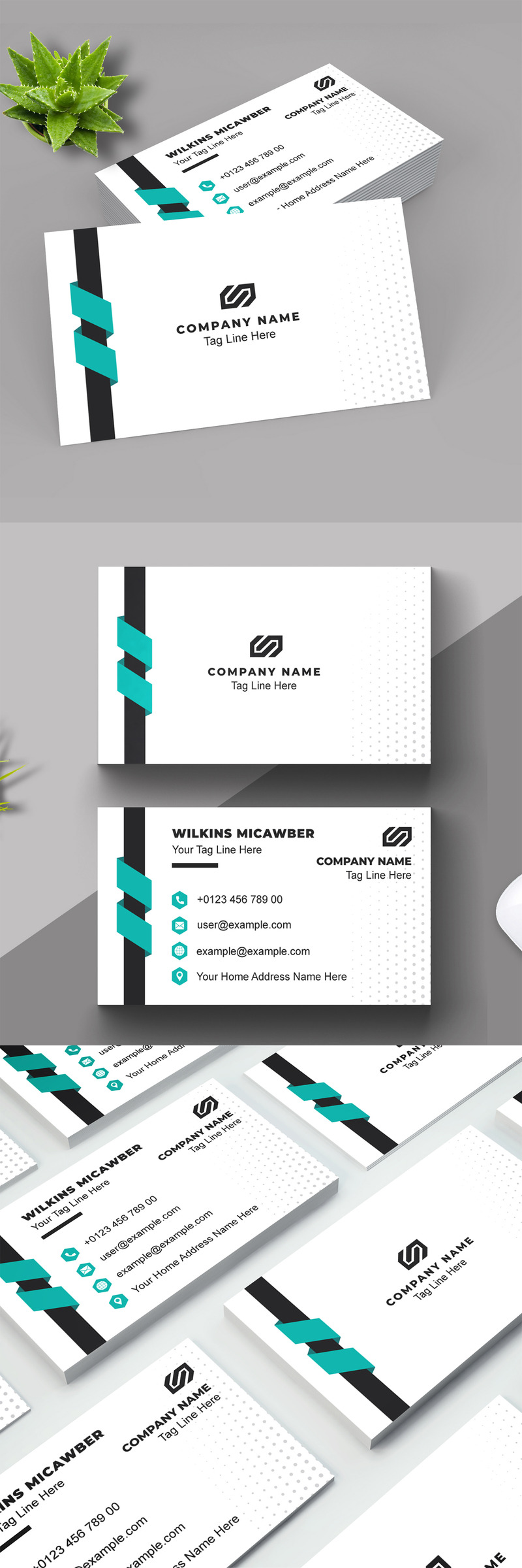Clean Modern Business Card template #373894 - TemplateMonster