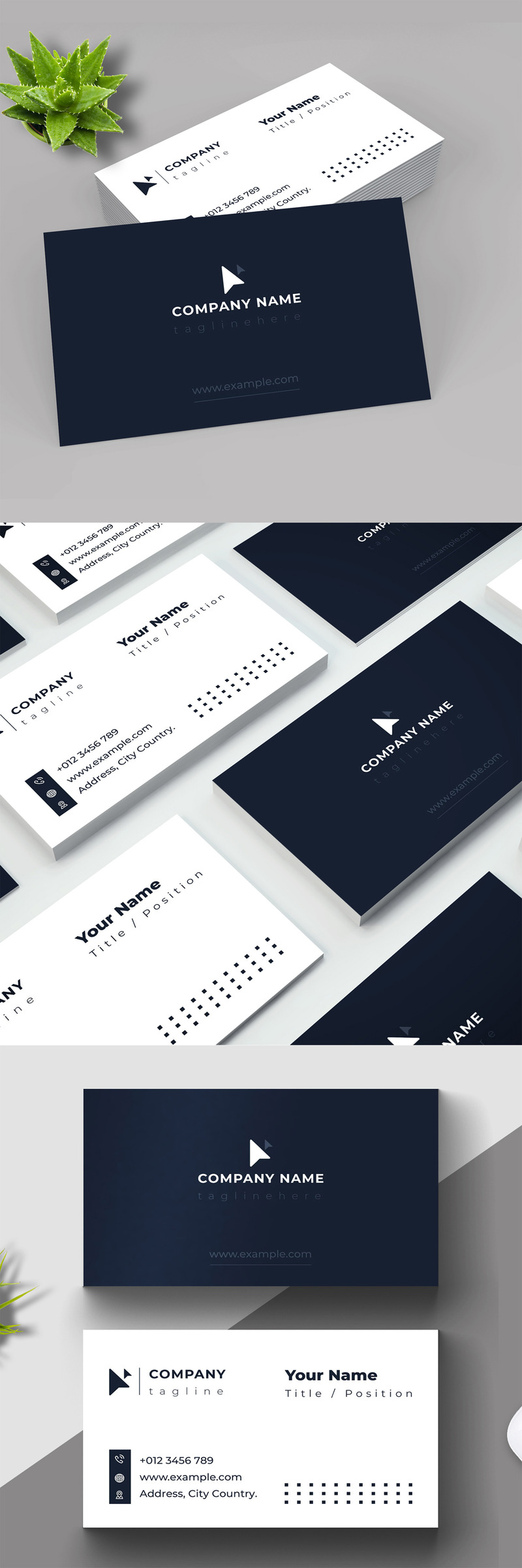 Simple Business Card Design Layout #373590 - TemplateMonster