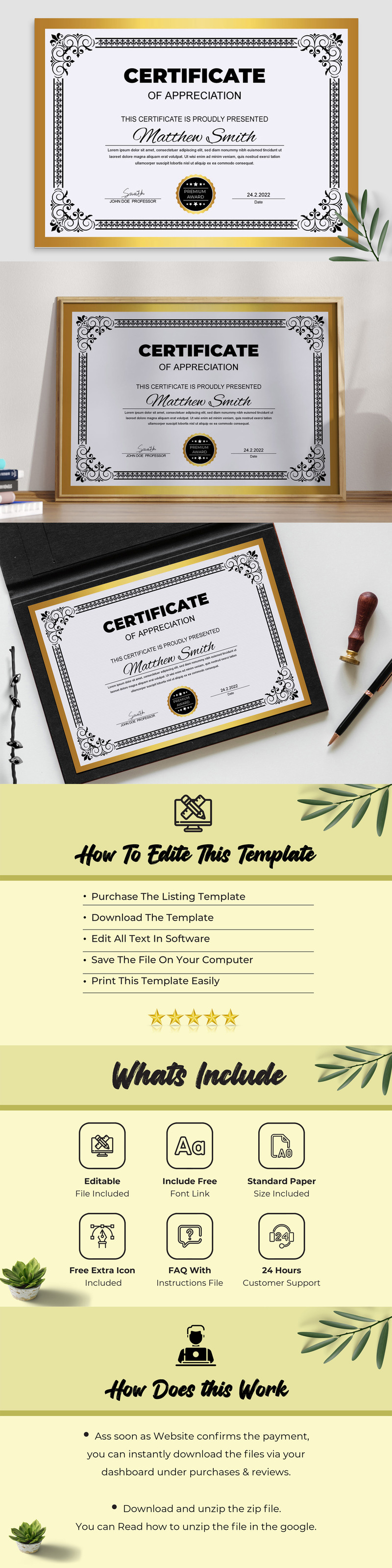 Multipurpose Modern Certificates #376768 - TemplateMonster