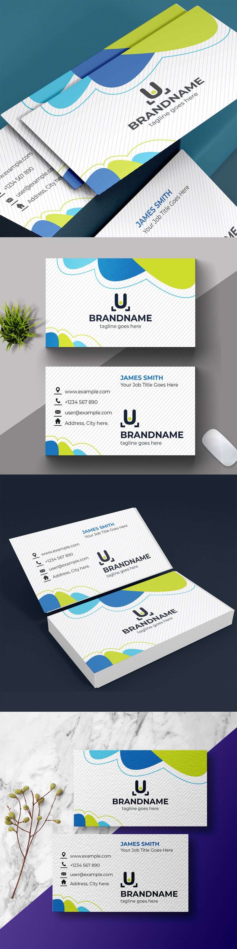 Corporate Business Card Template Layout - TemplateMonster