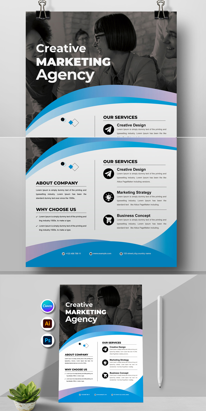 Business Agency Flyers Template #377445 - TemplateMonster
