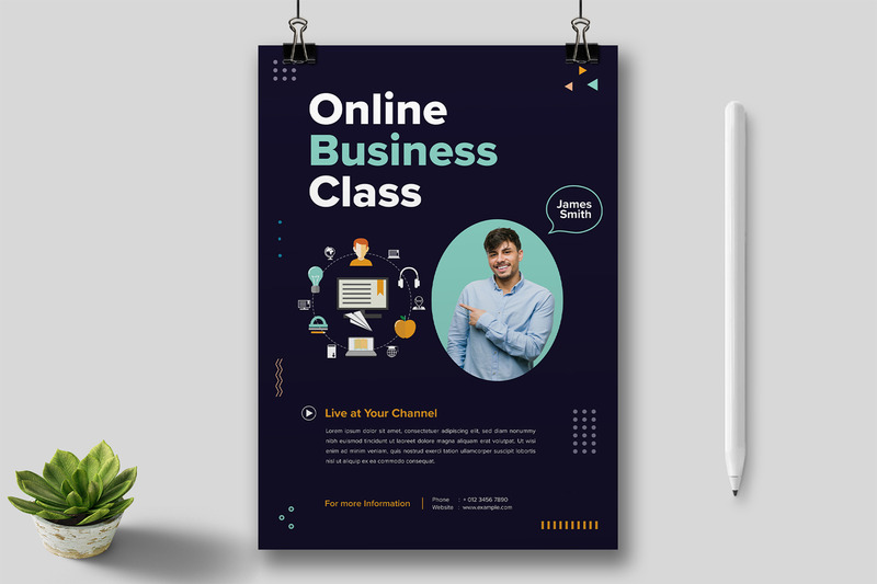 Online Business Class Flyer #379775 - TemplateMonster