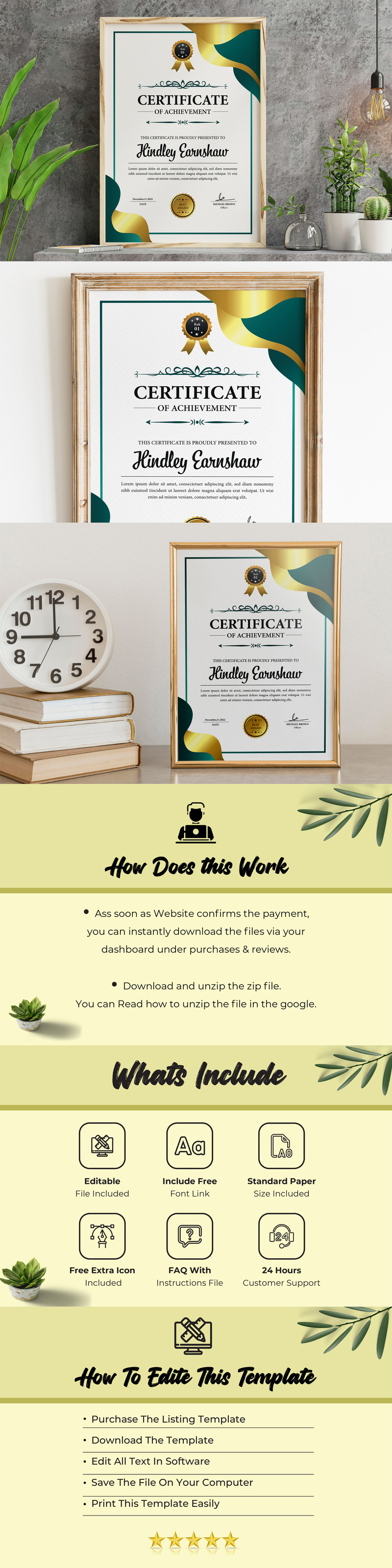 Certificate of Achievement Layout Templates