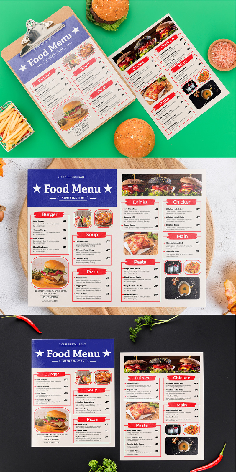 Food Menu Flyer Templates #379090 - TemplateMonster