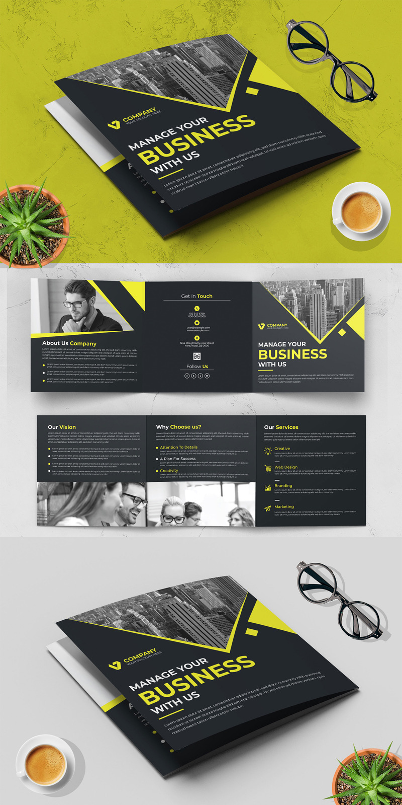 Business Tri-fold-Brochure #379084 - TemplateMonster