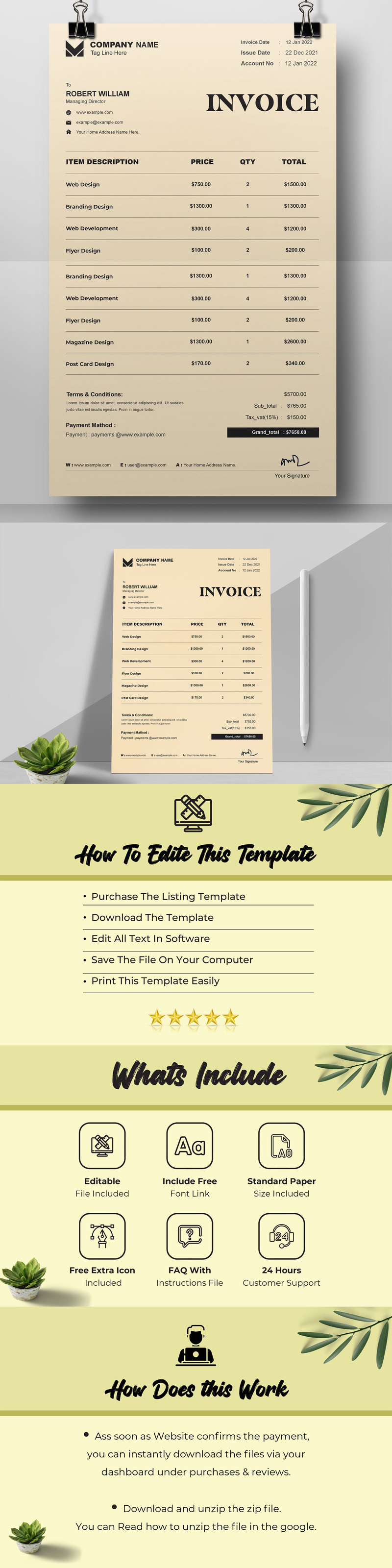 Professional Invoice Templates #376601 - TemplateMonster
