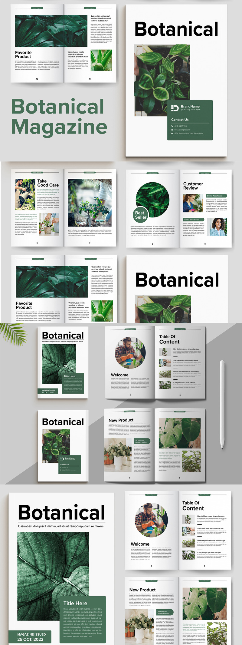 Botanical Magazine Design Template #381142 - TemplateMonster