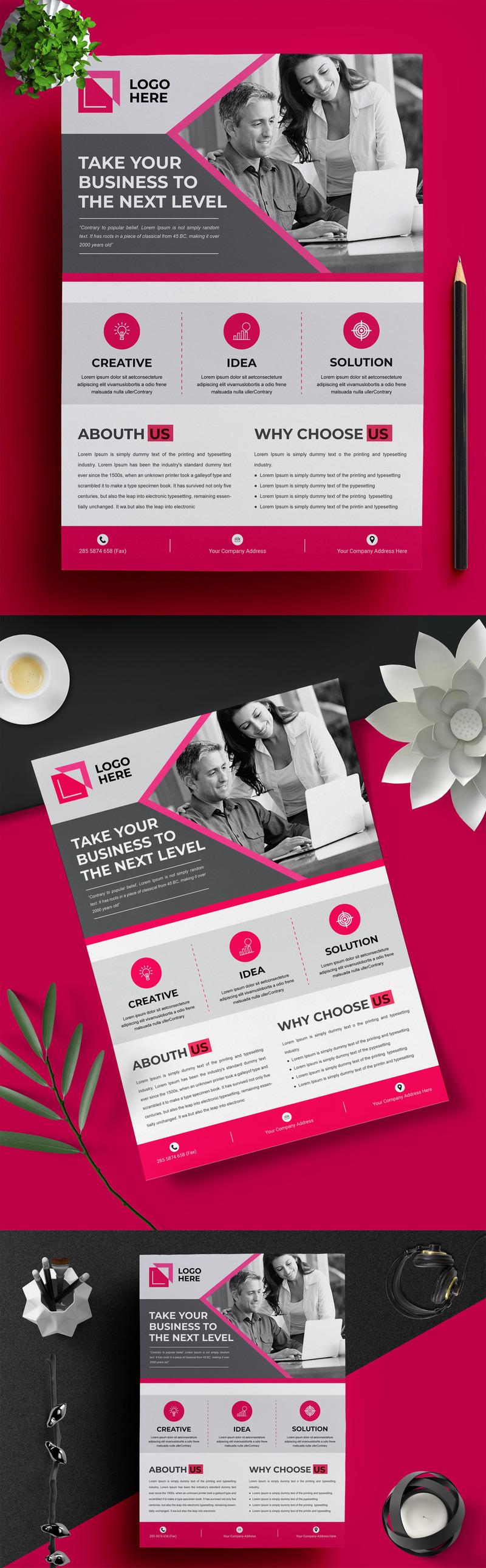 Corporate Business Flyers Template #373200 - TemplateMonster