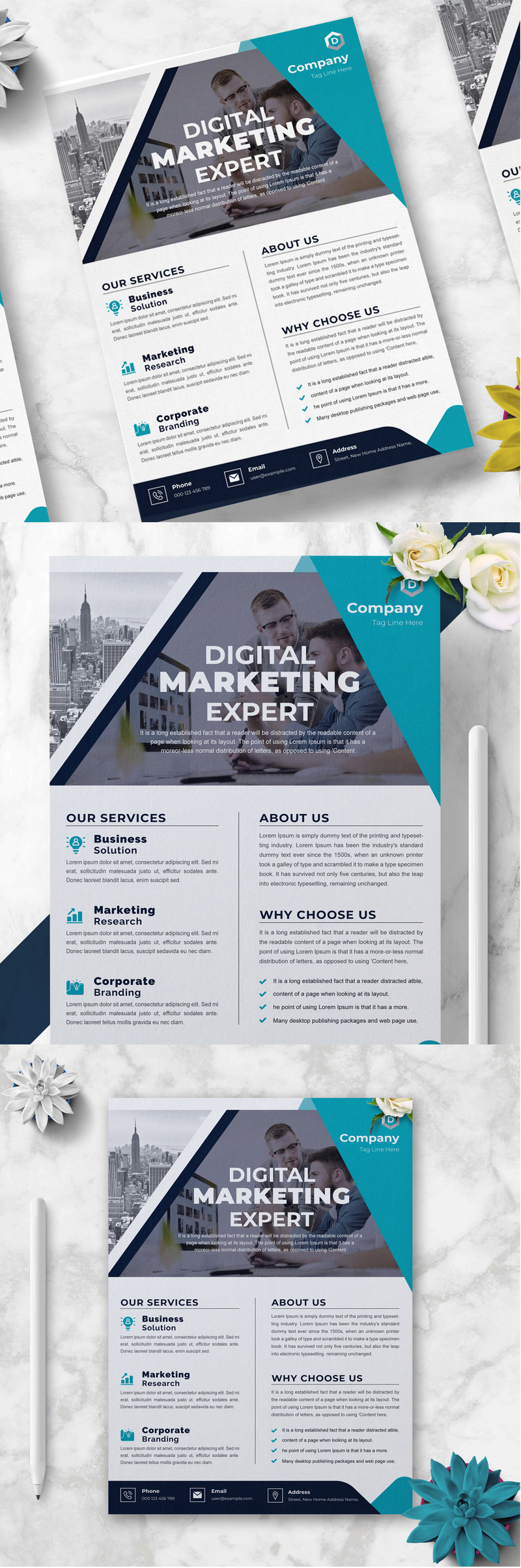 Marketing Business Flyers Template #373727 - TemplateMonster