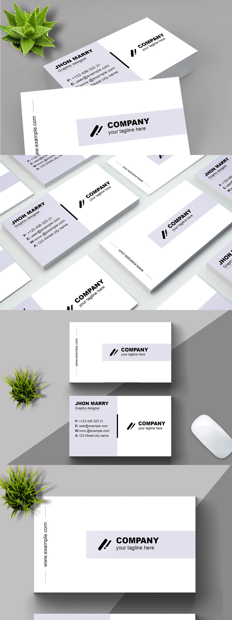 Creative White Business Card Template - TemplateMonster