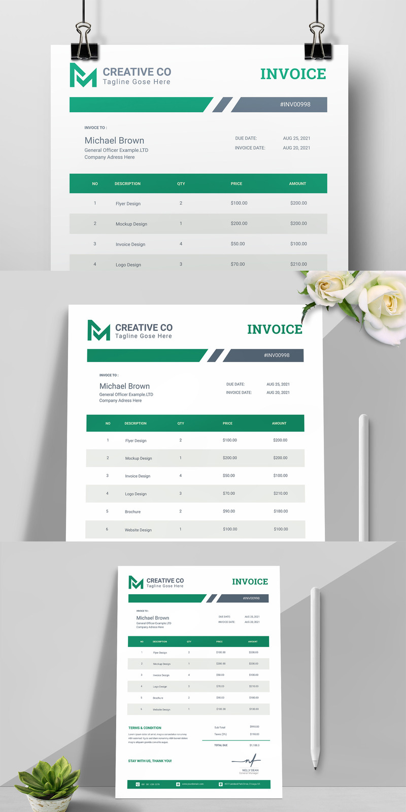 Creative Invoice Templates #374706 - TemplateMonster
