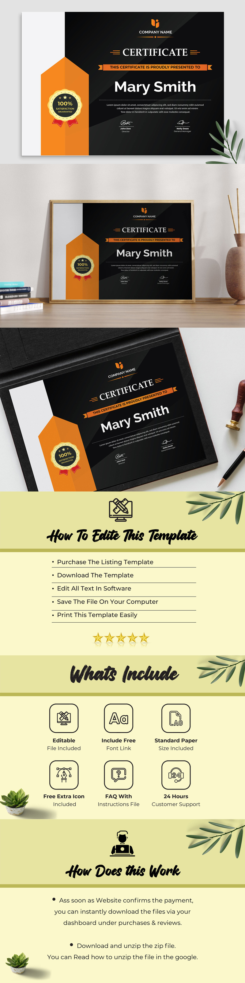 Modern Certificates Templates layout - TemplateMonster