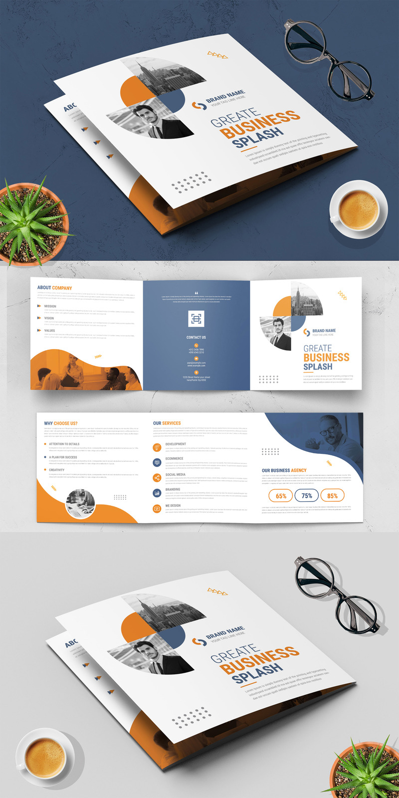 Corporate Squire Trifold Brochure Templates - TemplateMonster