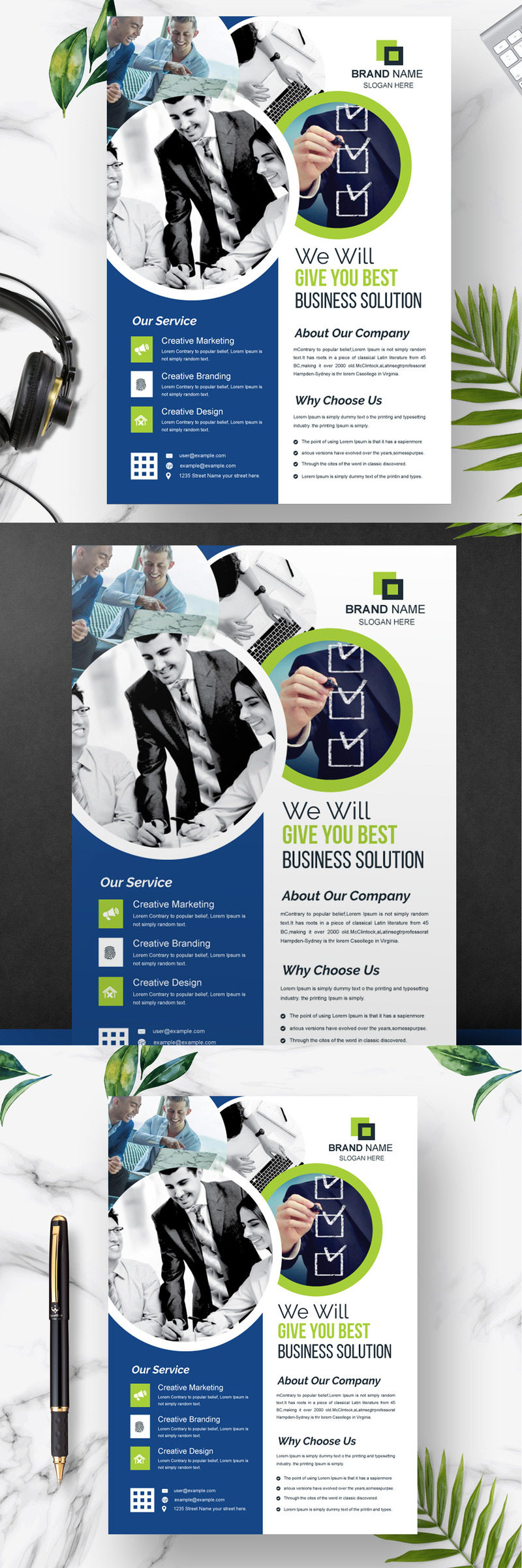 Premium Business Flyer Template #373420 - TemplateMonster