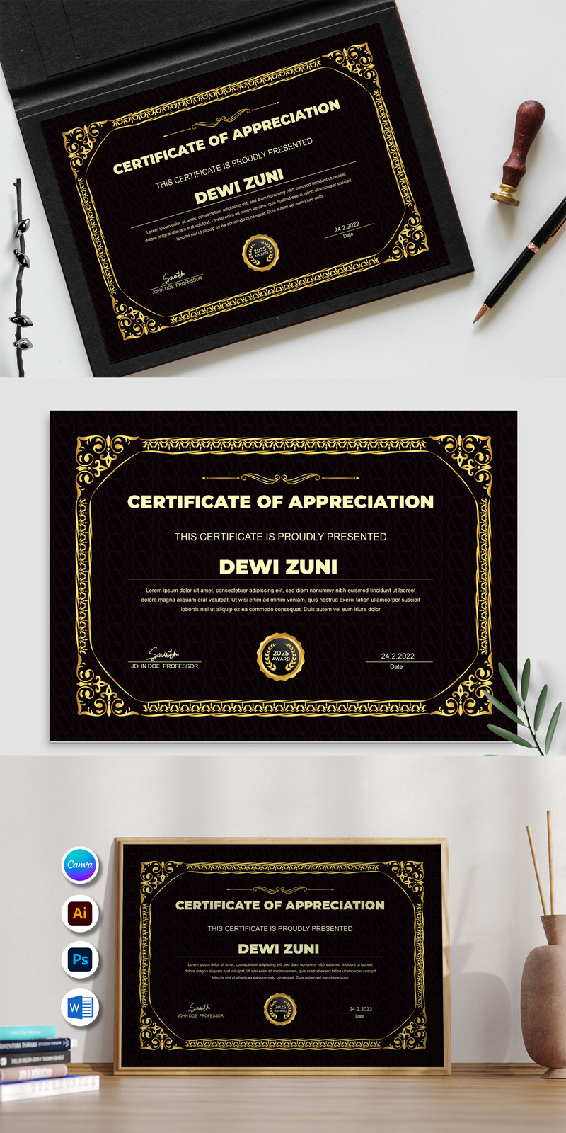 Black Certificate Template #377508 - TemplateMonster
